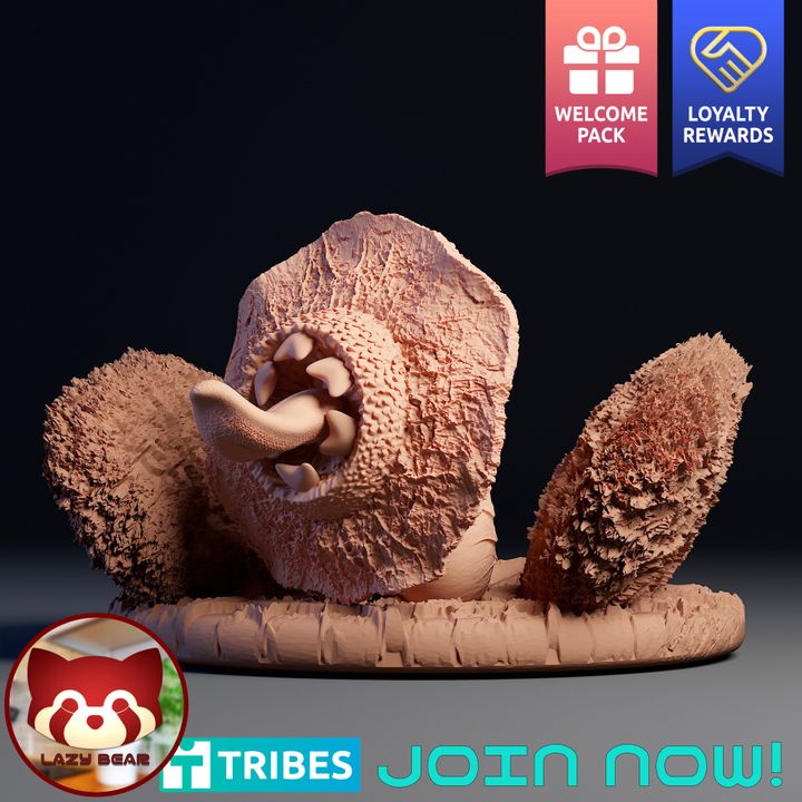 3D Printable Earth Worm + Base by Lazy Bear