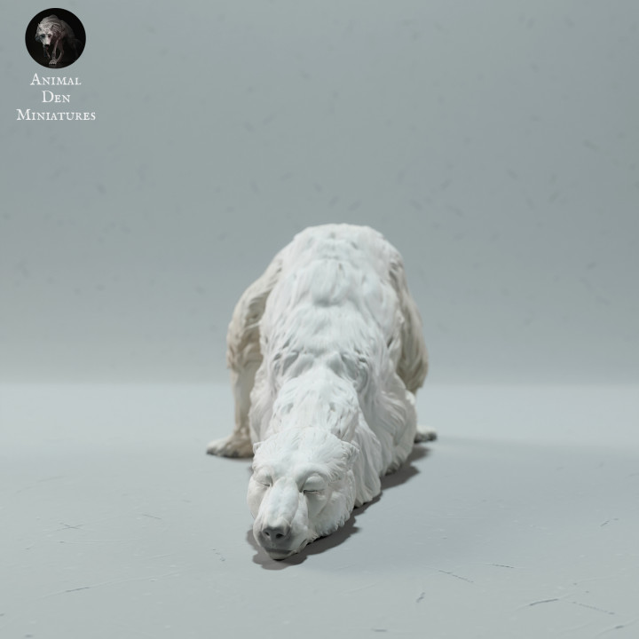 3D Printable Polar Bear Scratching by Animal Den Miniatures
