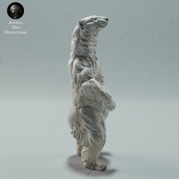 3D Printable Polar Bear Stand by Animal Den Miniatures