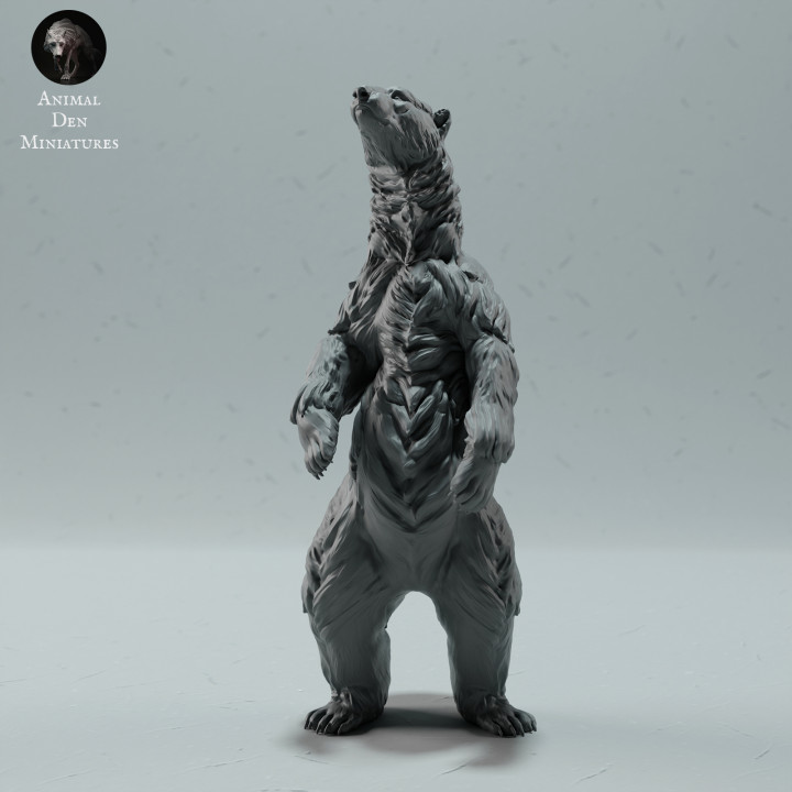 3D Printable Polar Bear Stand by Animal Den Miniatures