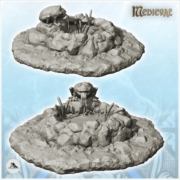 3D Printable Marsh pond with toad and plant (1) - Medieval Gothic ...