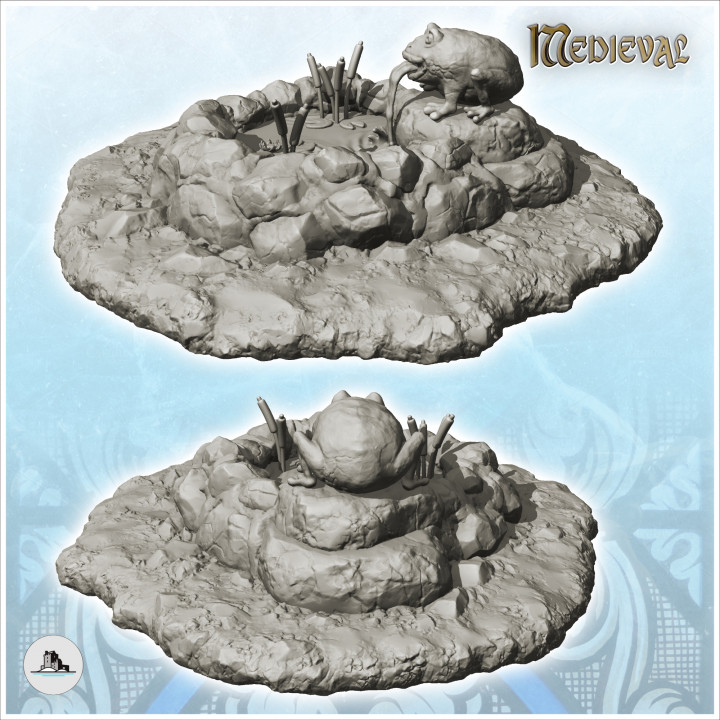 3D Printable Marsh pond with toad and plant (1) - Medieval Gothic ...