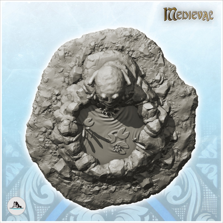 3D Printable Marsh pond with toad and plant (1) - Medieval Gothic ...