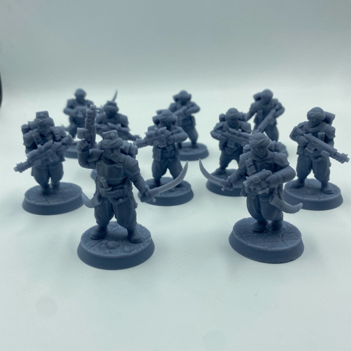 3D Printable Desert Soldiers Squad by Bright Matter Forge