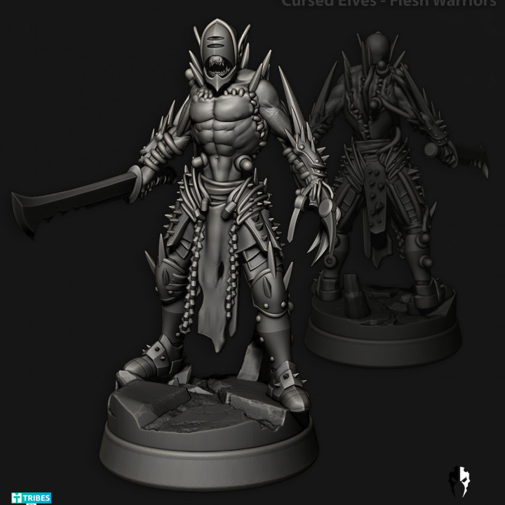 3D Printable Cursed Elves 2.0 - Flesh Elves Set by Edge Miniatures