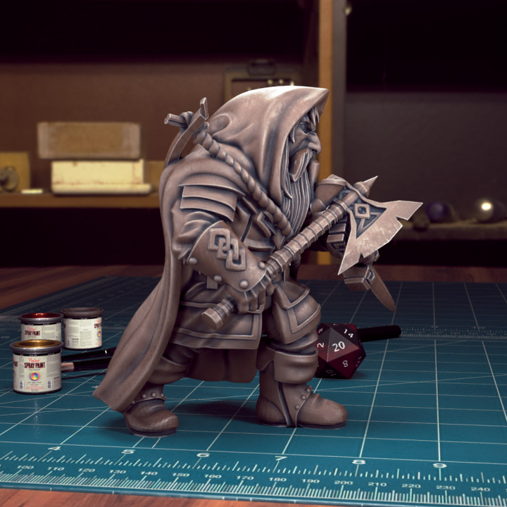 3D Printable Male Dwarf 01 Ranger [Pre-Supported] by TytanTroll Miniatures