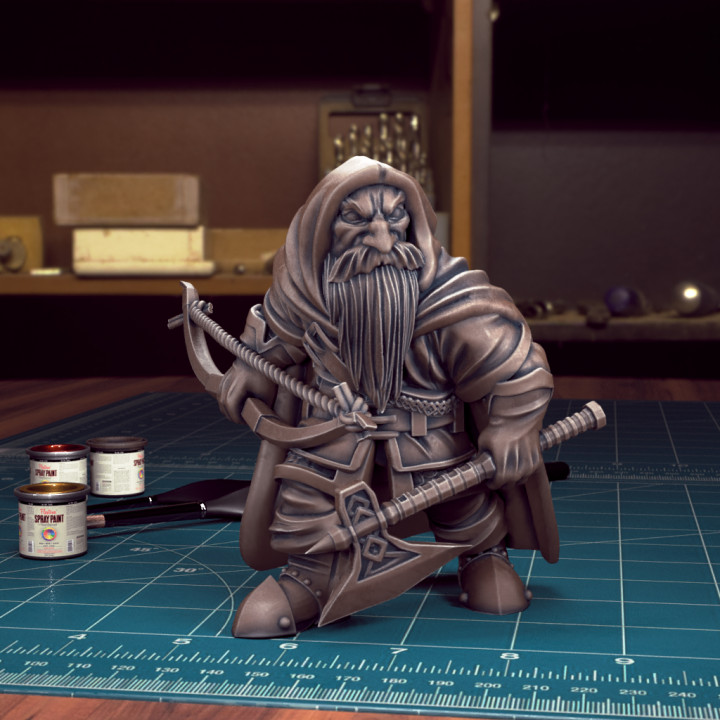 3D Printable Male Dwarf 02 Ranger [Pre-Supported] by TytanTroll Miniatures