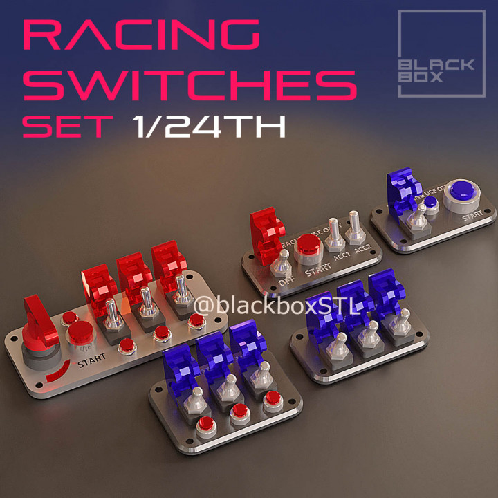 3D Printable Racing Switches Set for modelkit and diecast 1-24th scale ...