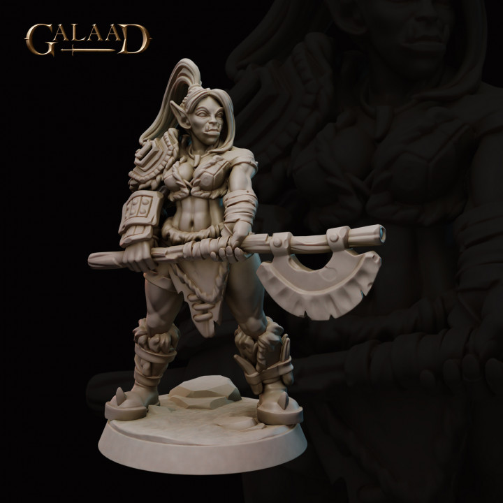 3D Printable Female Orc 02 by Galaad Miniatures