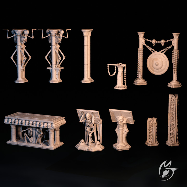 3D Printable Necromancer Hall Objects and Props by Making Tlon