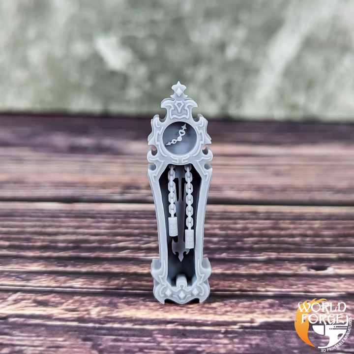 3D Printable Grandfather Clock by World Forge Miniatures