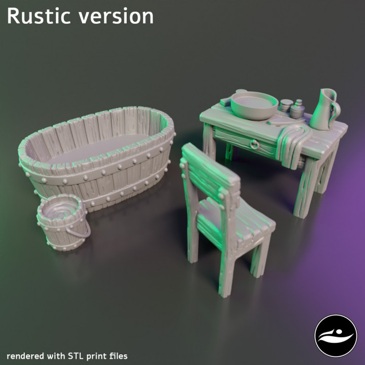 3D Printable Fantasy bathroom set by Suhland Workshop