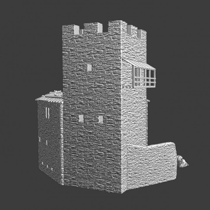 3D Printable Medieval Castle - destroyed by Northern Crusades Miniatures