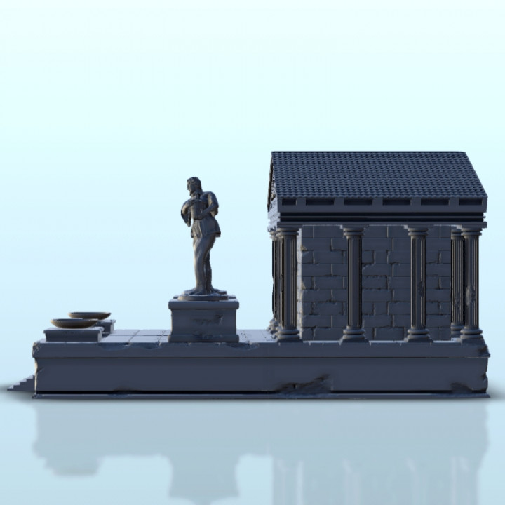 3D Printable Temple with stairs 9 - Ancient Classic Old Archaic ...