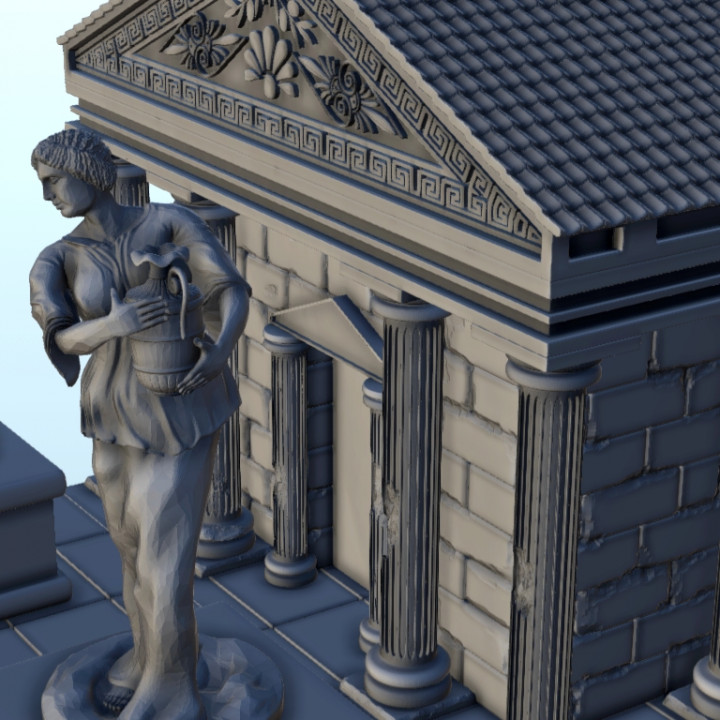 3D Printable Temple with stairs 9 - Ancient Classic Old Archaic ...