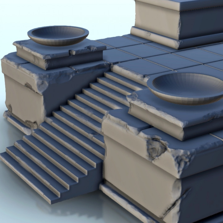 3D Printable Temple with stairs 9 - Ancient Classic Old Archaic ...