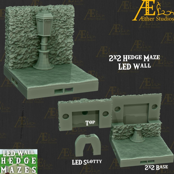 3D Printable AEHDGE09 - Hedge Maze LED Wall by Aether Studios