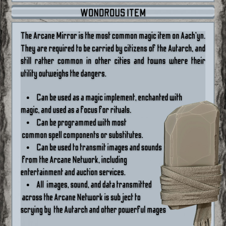 3D Printable AEMIOA07 - Arcane Mirror by Aether Studios