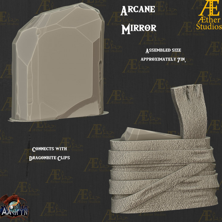3D Printable AEMIOA07 - Arcane Mirror by Aether Studios