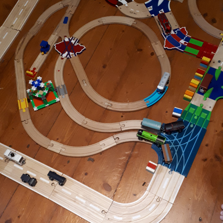 3D Printable Playtive - dual rail kind - wooden roadway by Dejf