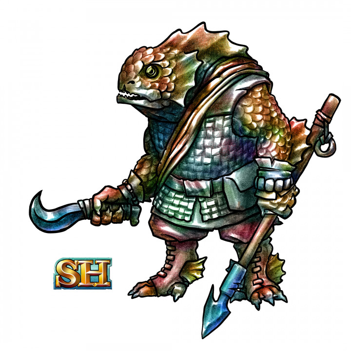 3D Printable Kuo Toa Tide Hunter by Stonehaven Miniatures