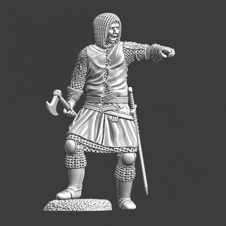 3D Printable Medieval soldier pointing by Northern Crusades Miniatures