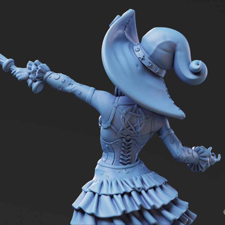 3D Printable Witch Elf Pose 3 - 2 Variants and Pinup by PSMiniatures