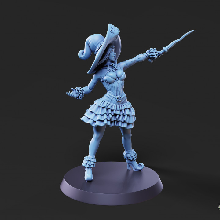 3D Printable Witch Elf Pose 3 - 2 Variants and Pinup by PSMiniatures