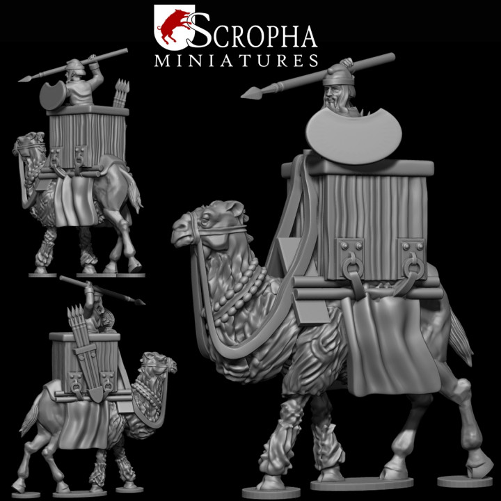 3D Printable Ancient persian camel riders by Scropha Miniatures