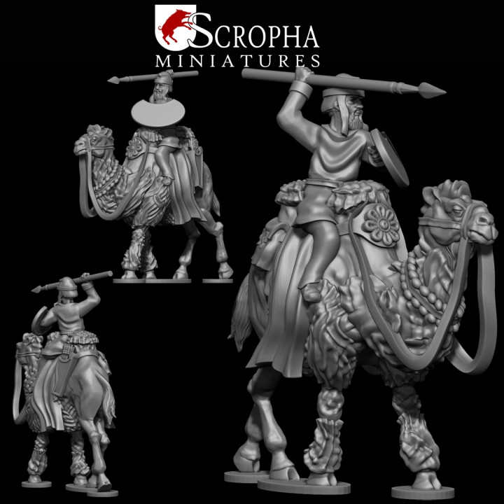 3D Printable Ancient persian camel riders by Scropha Miniatures
