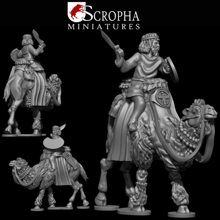 3D Printable Ancient persian camel riders by Scropha Miniatures