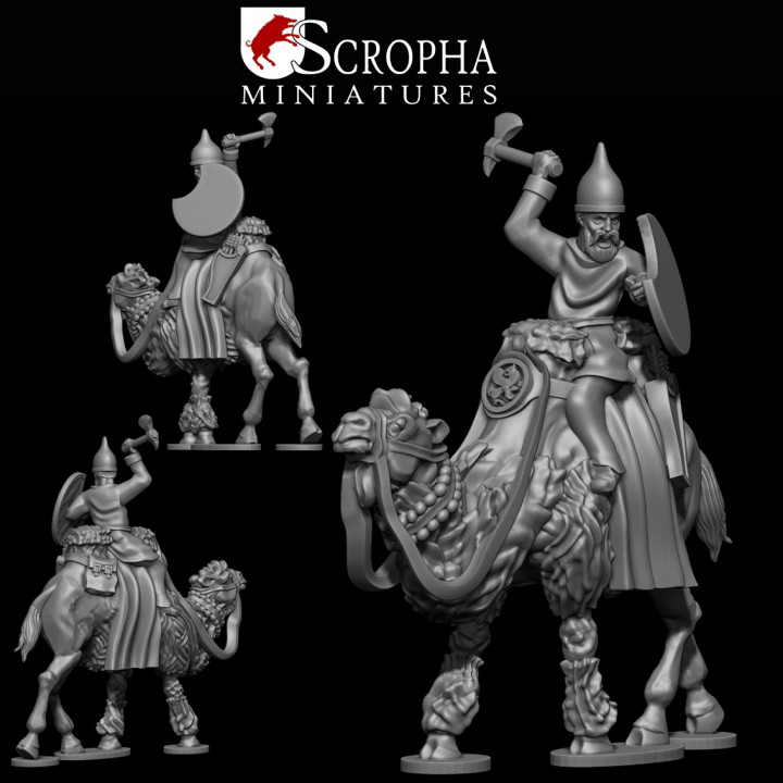 3D Printable Ancient persian camel riders by Scropha Miniatures