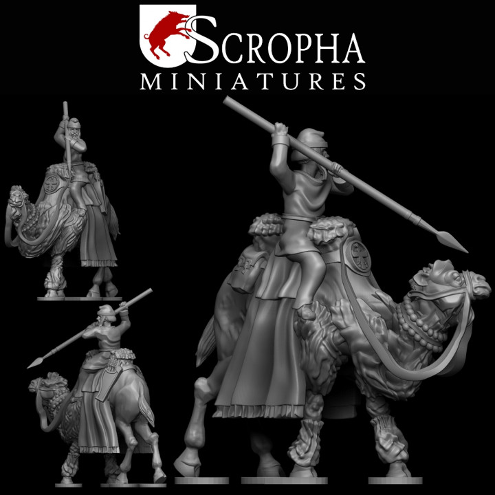 3D Printable Ancient persian camel riders by Scropha Miniatures