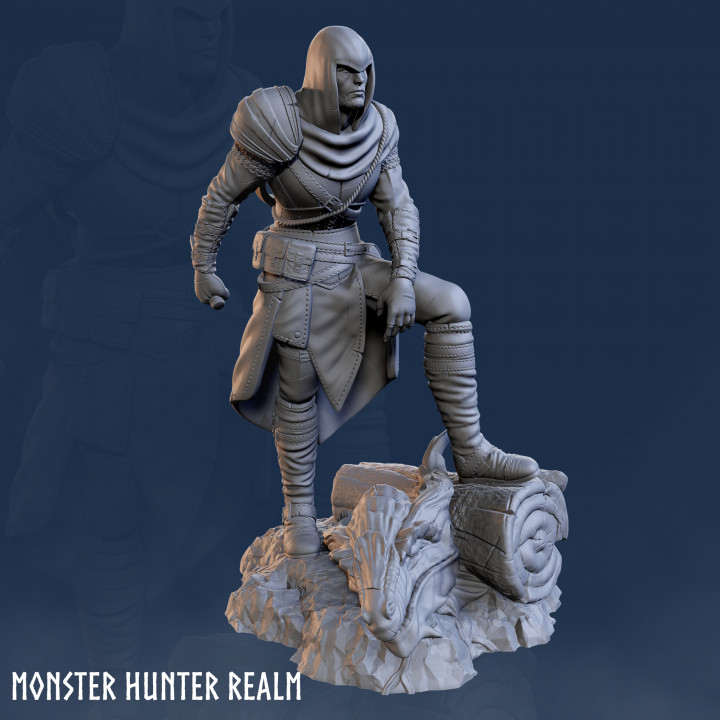 3D Printable Human Ranger - Human Hunter - Monster Hunter by A Bard's Tale