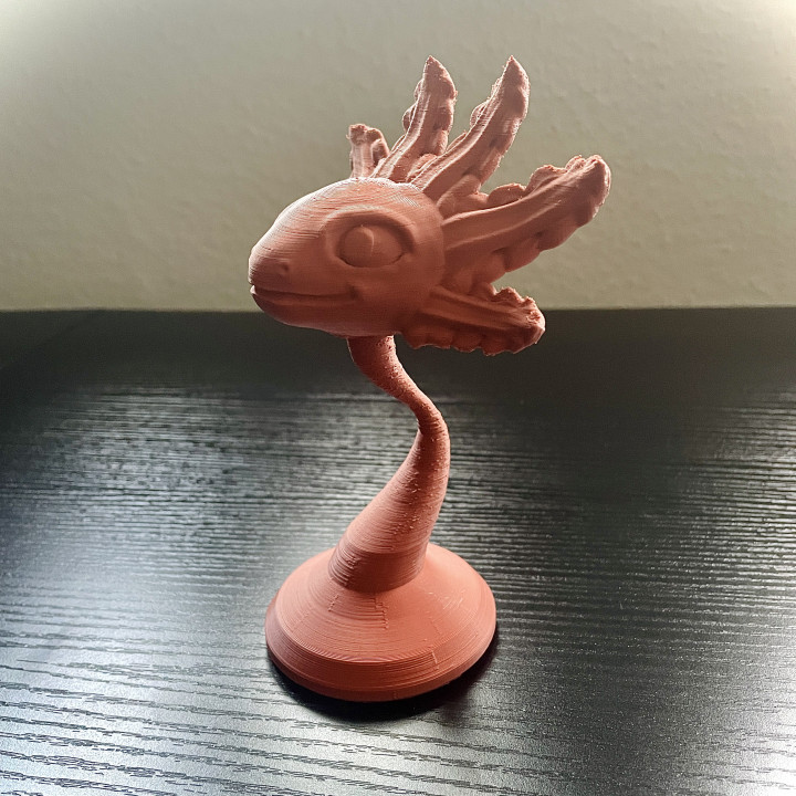 3D Printable Cute smiling Axolotl Statue by EndK7