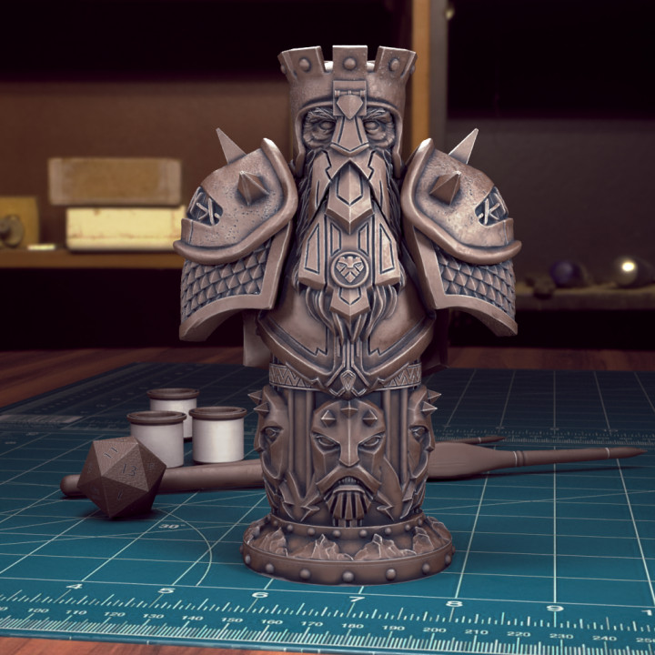 3D Printable Dwarf Chess Rook [Pre-Supported] by TytanTroll Miniatures