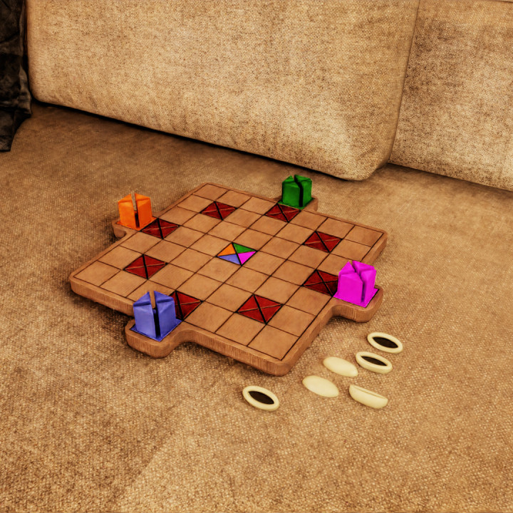 3D Printable ASHTA CHAMMA - BOARD GAME by Lazy Bear