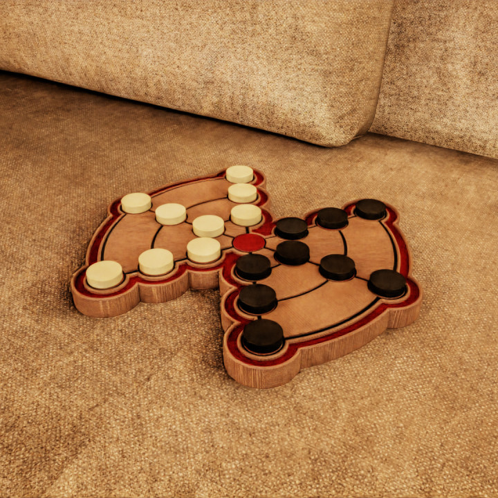 3D Printable LAU KATA KATI - BOARD GAME by Lazy Bear