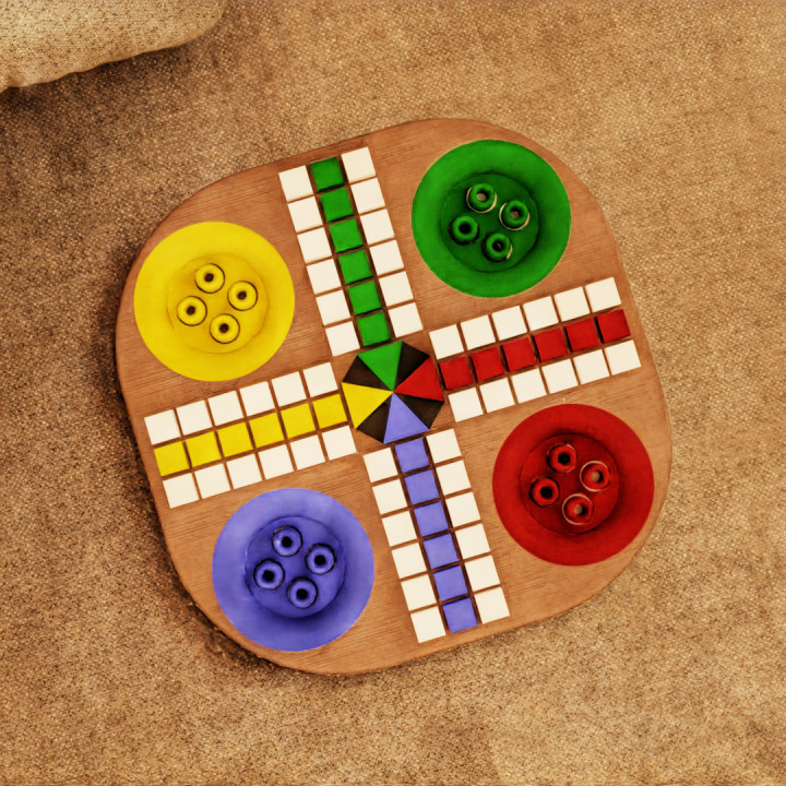 3D Printable LUDO - BOARD GAME by Lazy Bear