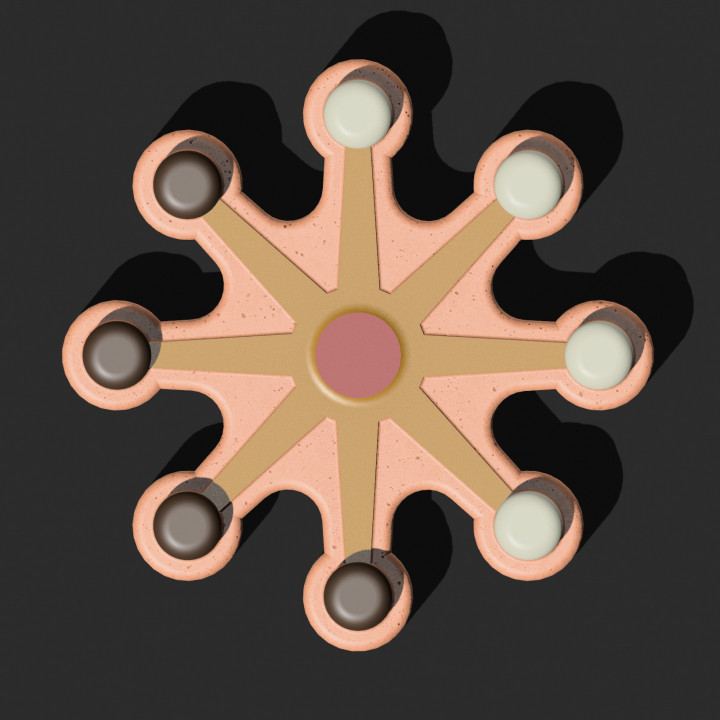 3D Printable MU TORERE - BOARD GAME by Lazy Bear