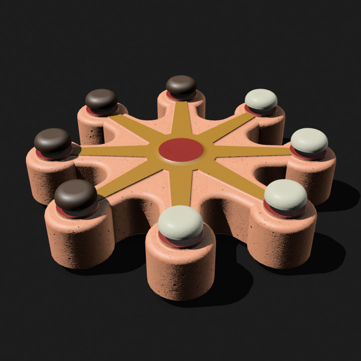 3D Printable MU TORERE - BOARD GAME by Lazy Bear