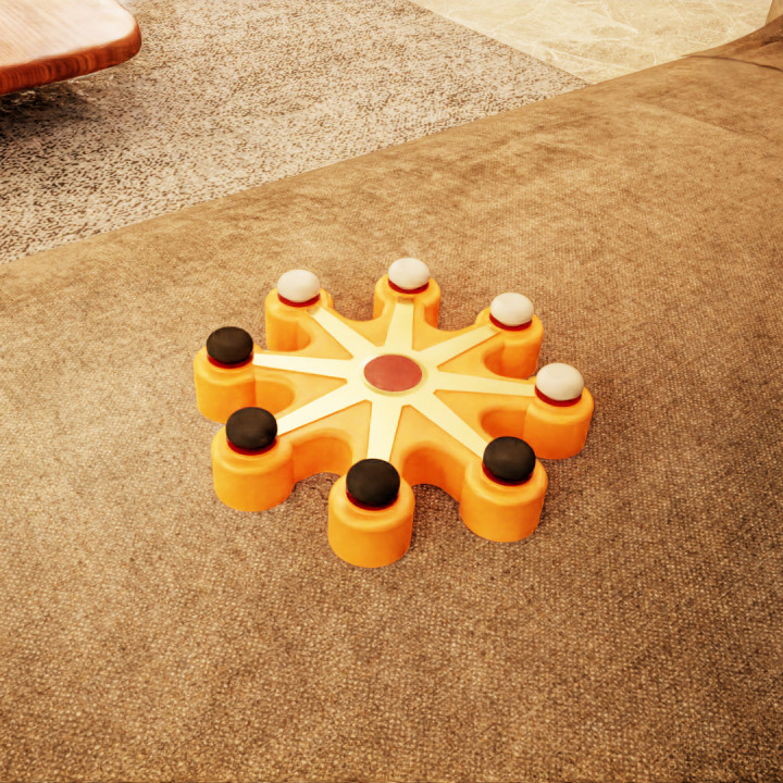 3D Printable MU TORERE - BOARD GAME by Lazy Bear