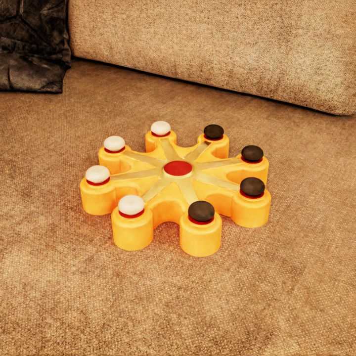 3D Printable MU TORERE - BOARD GAME by Lazy Bear