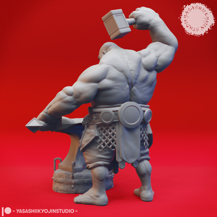 3D Printable Fire Giant Blacksmith - Tabletop Miniature (Pre-Supported ...