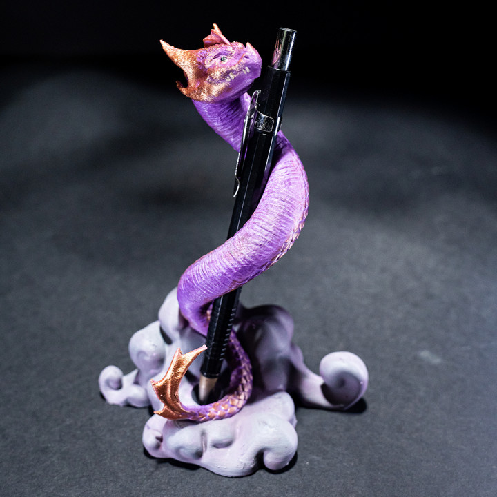 3D Printable Dragon Pen Holder by Stlflix