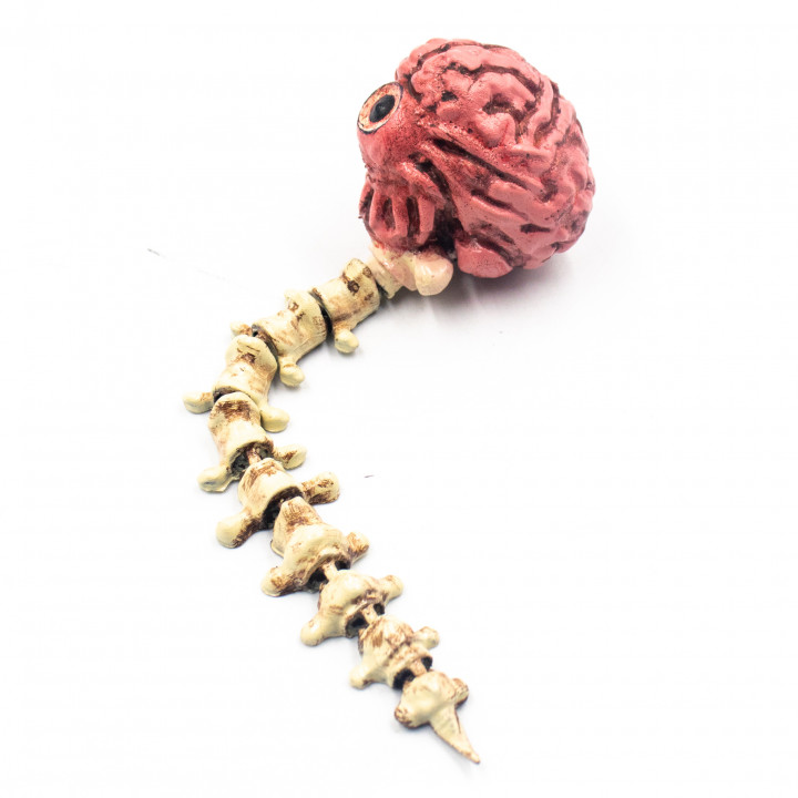 3D Printable Articulated Brain Monster Flexi Spine by sliceables