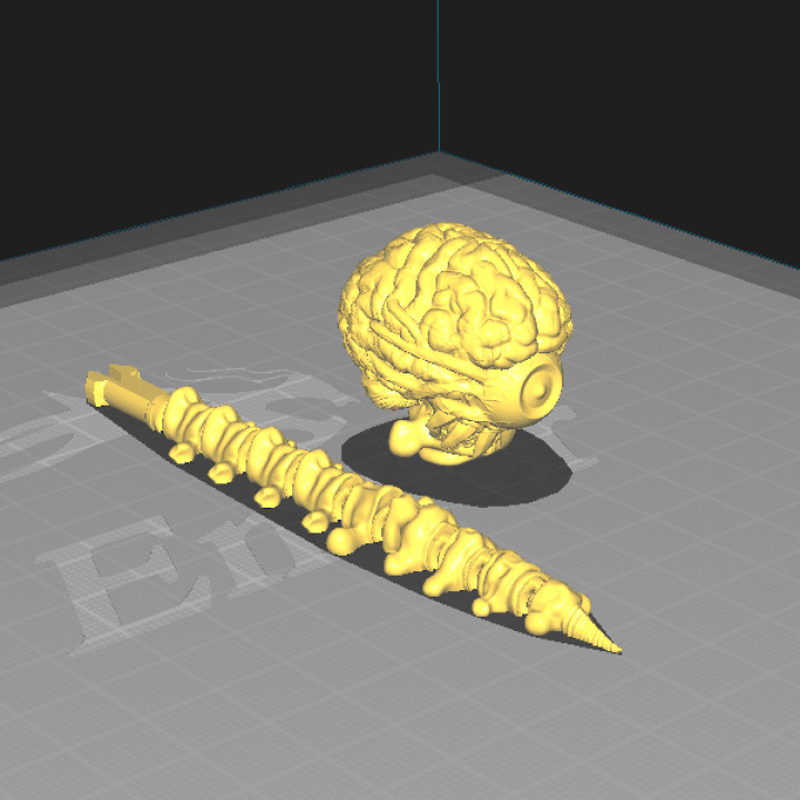 3D Printable Articulated Brain Monster Flexi Spine by sliceables