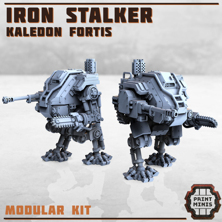 3D Printable Iron Stalker Mech Kit - Kaledon Fortis by Print Minis