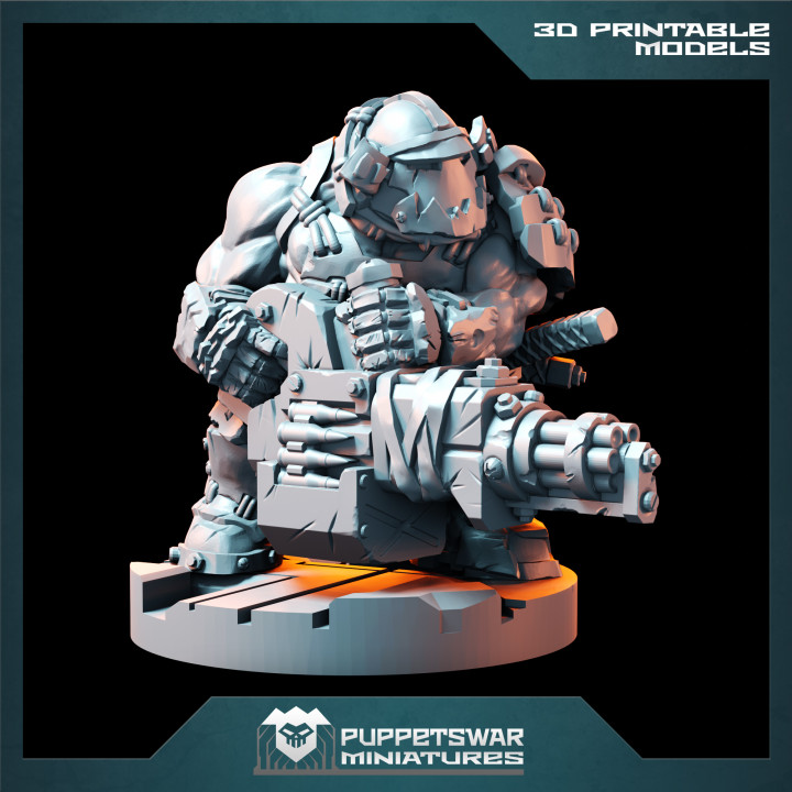 3D Printable Bushi Orc Heavy Gunners by Puppetswar Miniatures