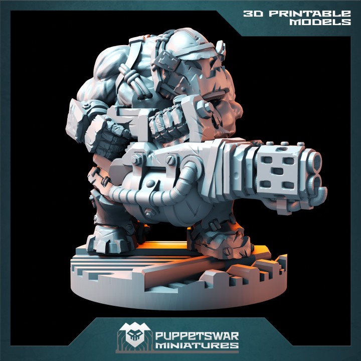 3D Printable Bushi Orc Heavy Gunners by Puppetswar Miniatures